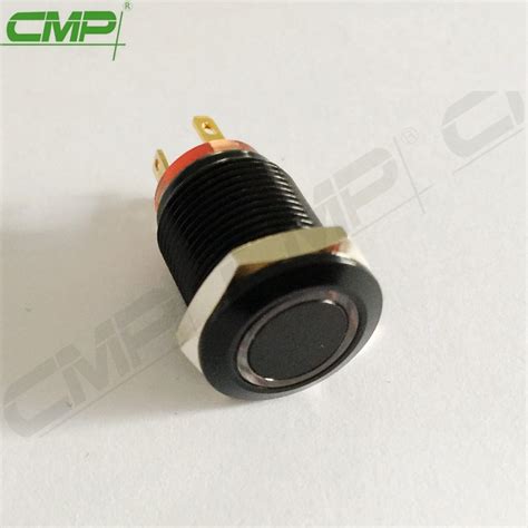 CMP Mm Metal Black Aluminum Illuminated Push Button Switch China Mm Illuminated Push