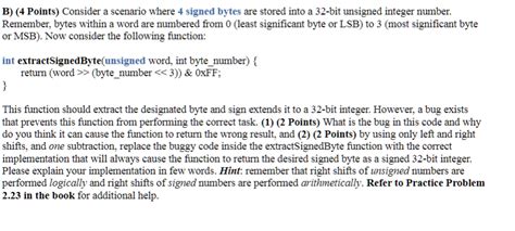 Solved B 4 Points Consider A Scenario Where 4 Signed