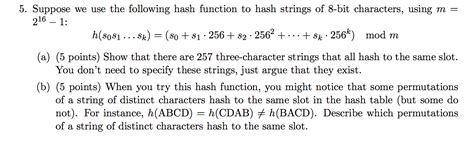 Suppose We Use The Following Hash Function To Hash