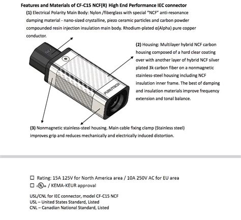 Furutech Cf C15 R Ncf Slim Body Iec Connector Douglas Connection