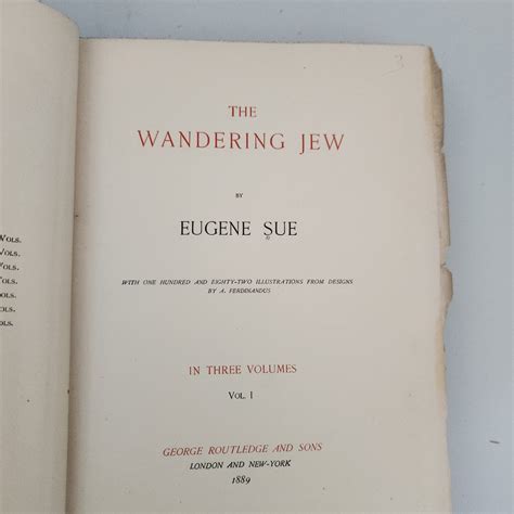 The Wandering Jew Eugene Sue Complete Set 3 Volumes 1889 Illustrated