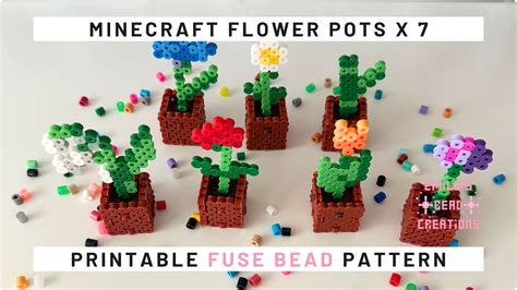Minecraft Potted Flowers Perler Tutorial Emilys Bead Creations