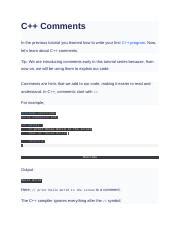 Master C Comments Single Multi Line Usage Course Hero