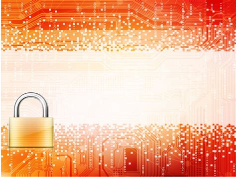 private security lock powerpoint templates brown objects orange