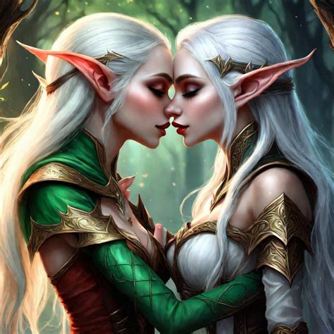 Fantasy Female Elves Kissing By Randerkimb2 On Deviantart