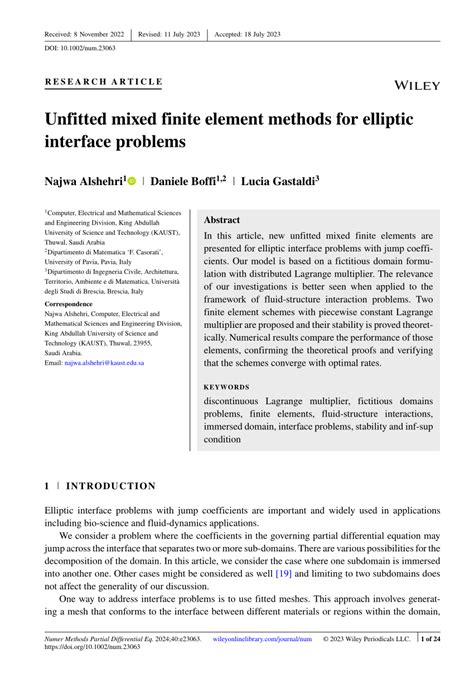 Unfitted Mixed Finite Element Methods For Elliptic Interface Problems Request Pdf