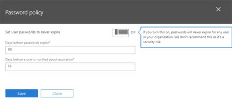 Office365 Set Account Passwords To Never Expire