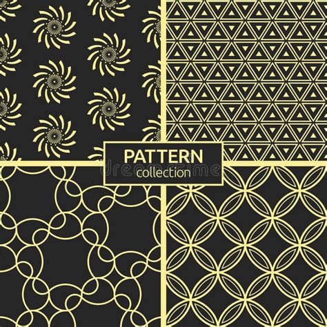 Set Of Four Seamless Patterns Stock Vector Illustration Of Flat