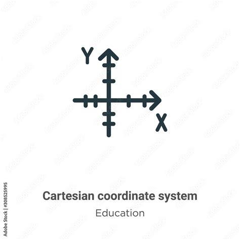 Cartesian Coordinate System Outline Vector Icon Thin Line Black Cartesian Coordinate System