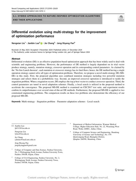 Differential Evolution Using Multi Strategy For The Improvement Of Optimization Performance