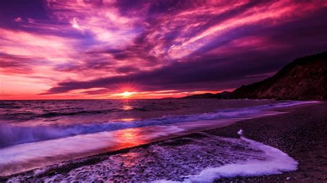 Ocean Purple Sunset Wallpapers Top Free Ocean Purple Sunset