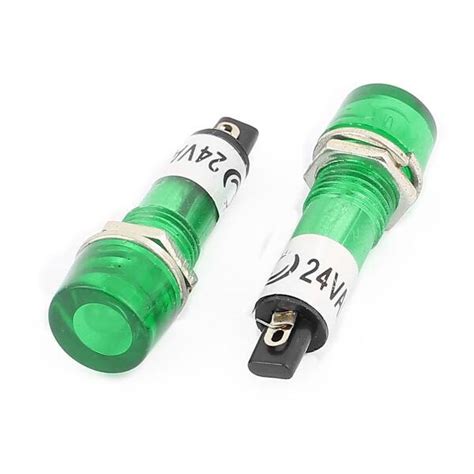 10pcs Ac Dc 24v 2 Terminals Green Light Signal Threaded Indicator Lamp Bed Bath And Beyond