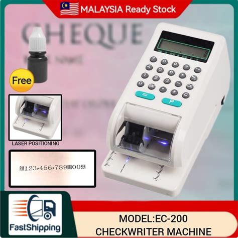 Ec 200 Checkwriter Machine丨check Writer Machine丨cheque Writer Machine Free Ink Oil Shopee