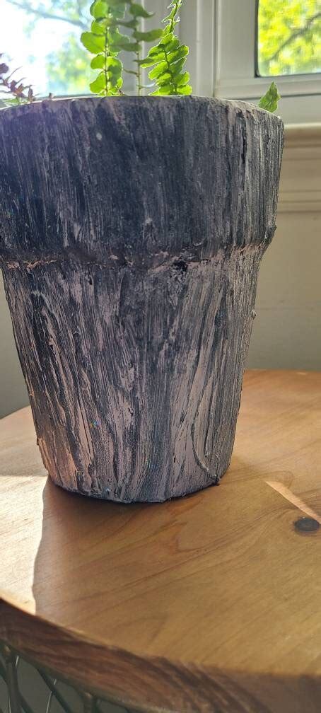 Earthy Imitation Tree Bark Planter Etsy