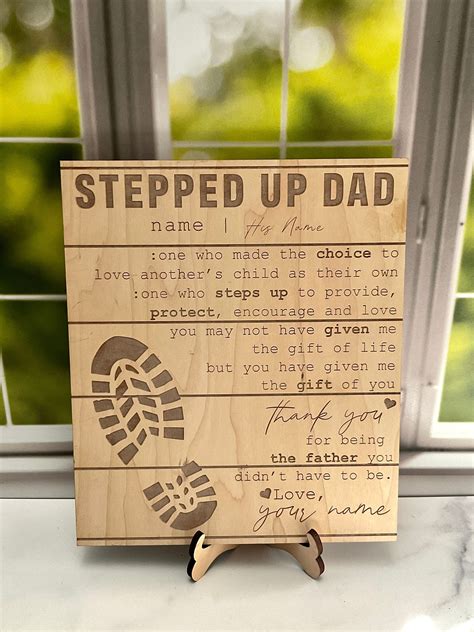 Personalized Fathers Day Gift Wooden Sign Step Dad Gift Idea Stepdad Fathers Day Gift Fathers
