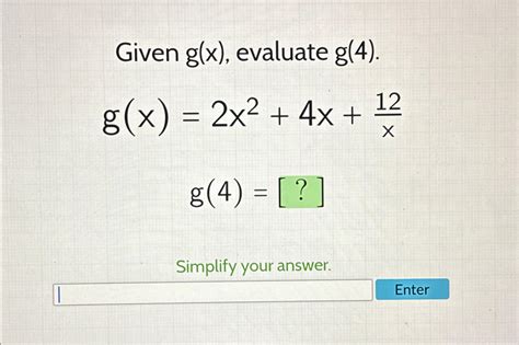solved given g x ﻿evaluate