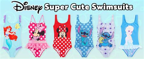 Disney Girls One Piece Swimming Costume Comfortable Stretchy Swimsuit
