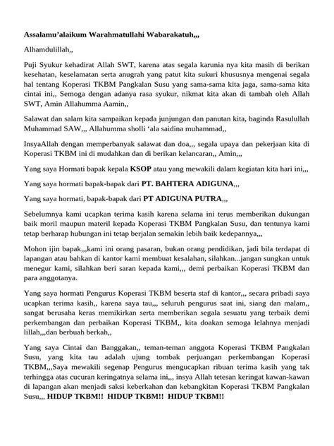 Kata Sambutan Ketua Koperasi Tkbm Pada Acara Registrasi Anggota Pdf