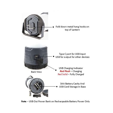 Lifegear 1600 Lumen Hybrid Rechargeable Usb Lantern Dorcy