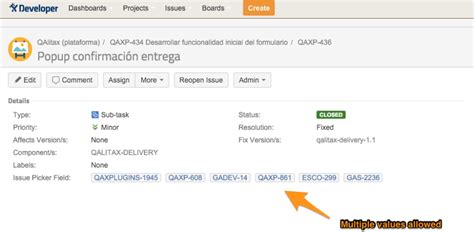 issue picker custom field type for jira version history atlassian