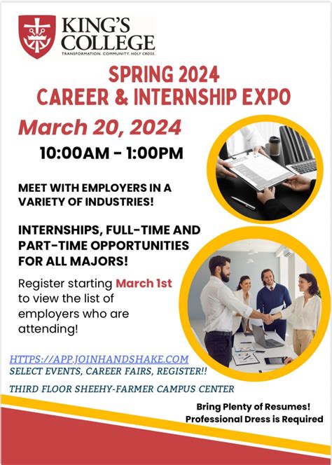 I Am Very Excited To Be Able To Attend The Spring 2024 Career And Internship Expo At Kings