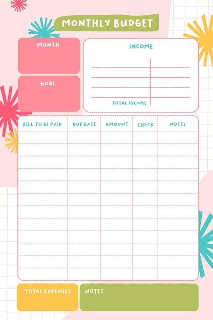 Presupuesto Mensual Vector Premium