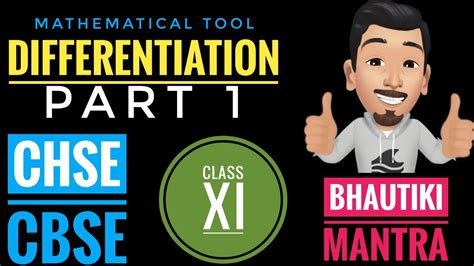 Mathematical Tools For Physics Differentiation Part 1 Class Xi