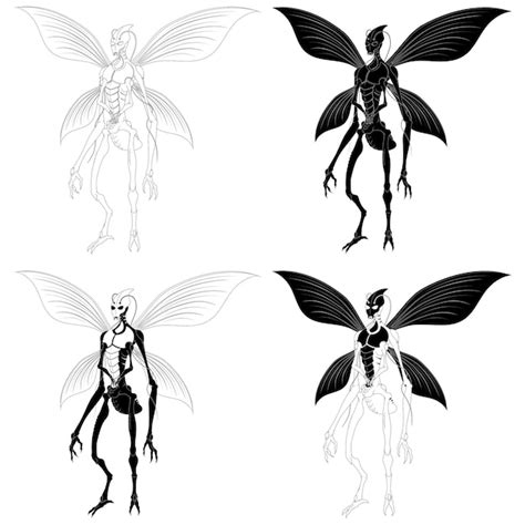 Premium Vector Alien Humanoid Insect