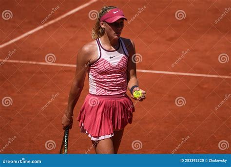 Mirra Andreeva Of Russia In Action During Women Round 3 Match Against