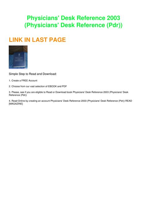 Ppt [pdf] Download Ebook Physicians Desk Reference 2003 Physicians Desk Reference