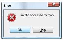 Invalid Access To Memory Error Message Techyv Com