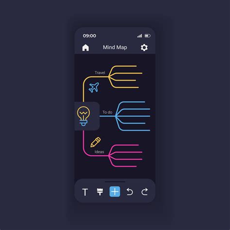 Mind Mapping Smartphone Interface Vector Template Mobile App Page