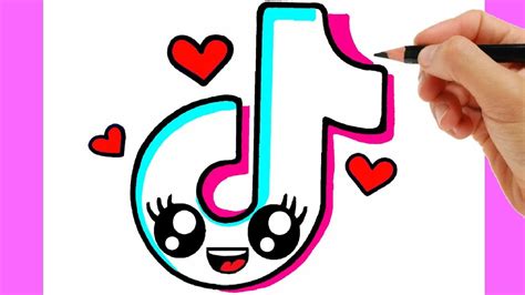 How To Draw A Tik Tok Logo Easy Step By Step Easy Drawings Youtube