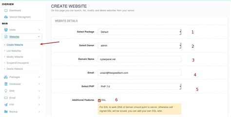 2 creating website 04 websites cyberpanel community