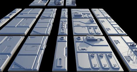 Sci Fi Wall Panels Covers Pack 21 Parts 3d Model Turbosquid 1776797