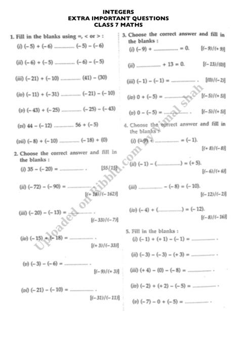 extra questions for cbse class 7 maths pdf download math questions