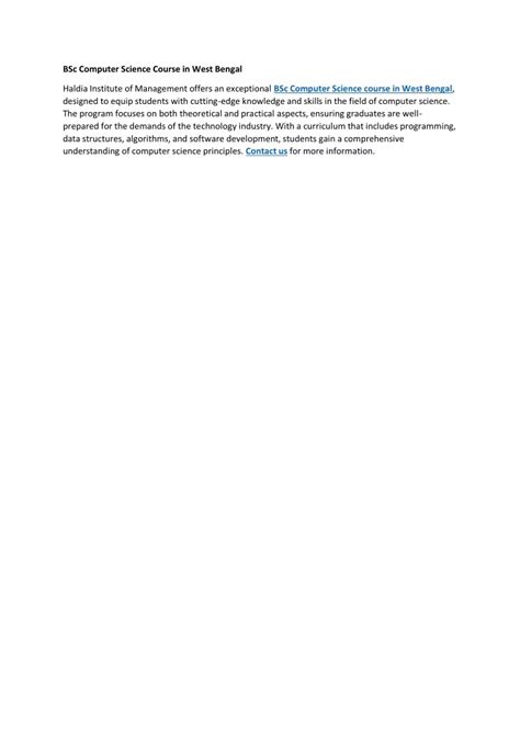 Ppt Bsc Computer Science Course In West Bengal Powerpoint