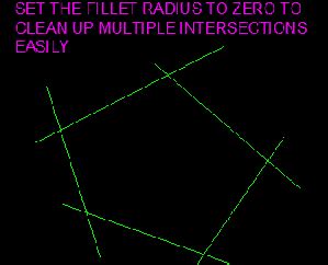Fillet Radius Set To Zero Autocad Tips