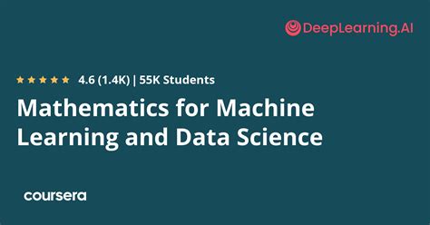 mathematics for machine learning and data science coursya