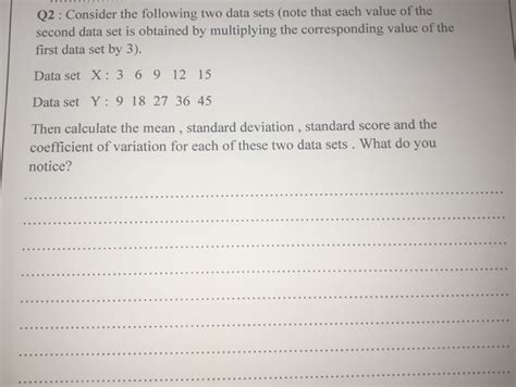 Solved Q Consider The Following Two Data Sets Note That Chegg