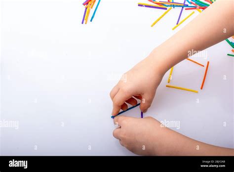 Kid Making Triangle Shape As Creative Concept Stock Photo Alamy