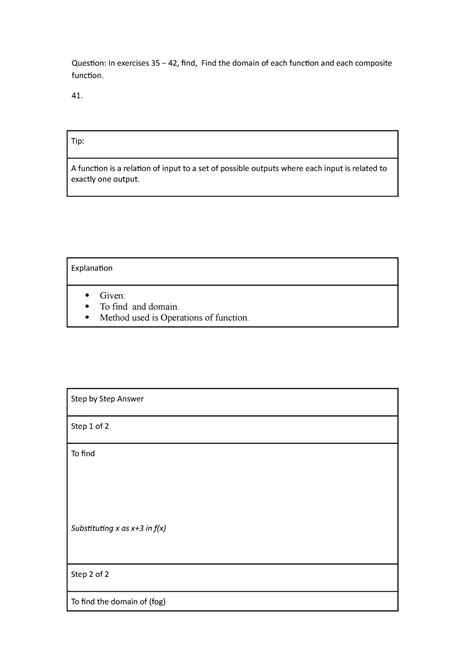 Combinations Of Functions Mathematics Practice Set 19 Question In Exercises 35 42 Find