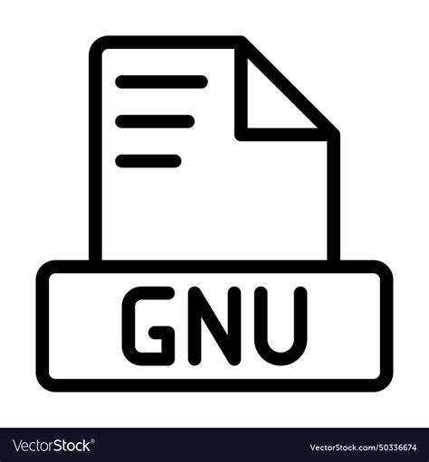 Gnu File Icon Outline Extension Icons Royalty Free Vector