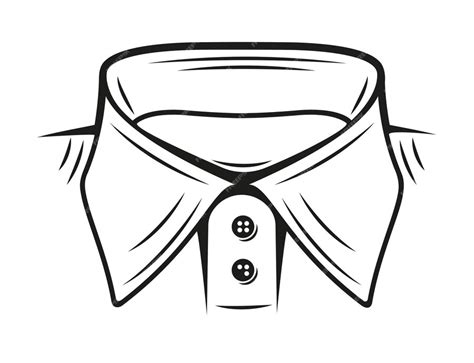Ilustração Em Vetor De Uma Camisa De Gola Em Fundo Branco Vetor Premium