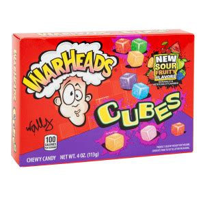 Warheads Sour Chewy Cubes 4 Oz Theater Box Nassau Candy