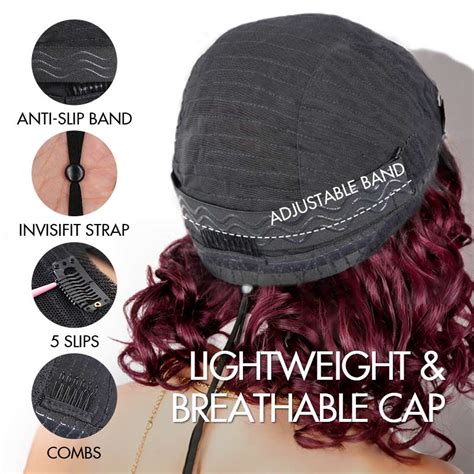 Qvr Glueless Big Curly V Part Wig Ombre T1b99j Human Hair Short Bob