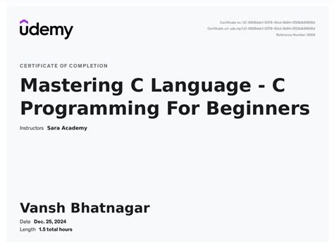 Vansh Bhatnagar On Linkedin Cprogramming Udemy Learning Coding