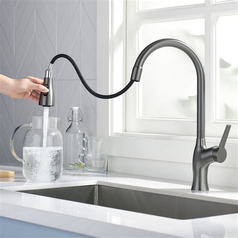Stainless Steel Pull Down Single Handle Kitchen Faucet Lefton Home