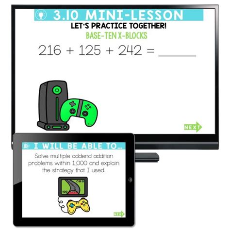 lucky to learn math 3 digit addition review lesson 3 10 teaching