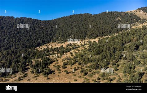 An Aerial View Of The Pyrenees Mountains In The Principality Of Andorra